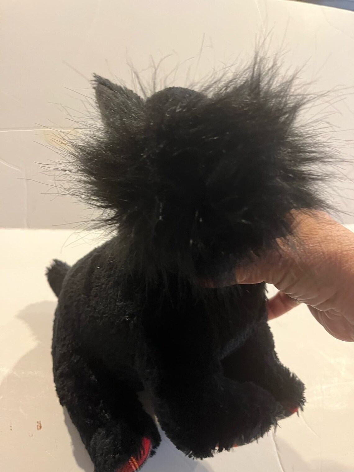 Vintage Pier One Black Scottie Dog Plaid Feet Soft Plush Stuffed Animal ...
