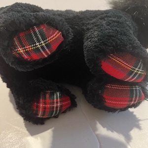 Vintage Pier One Black Scottie Dog Plaid Feet Soft Plush Stuffed Animal ...