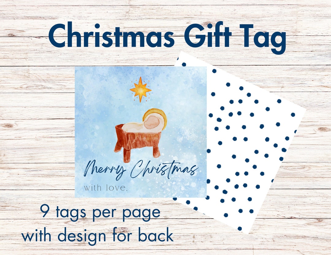 Baby Jesus Gift Tag Download and Print Christmas Gift Tags - Etsy