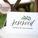 EDITABLE RESERVED Seat Sign for Wedding Printable Reserved | Etsy