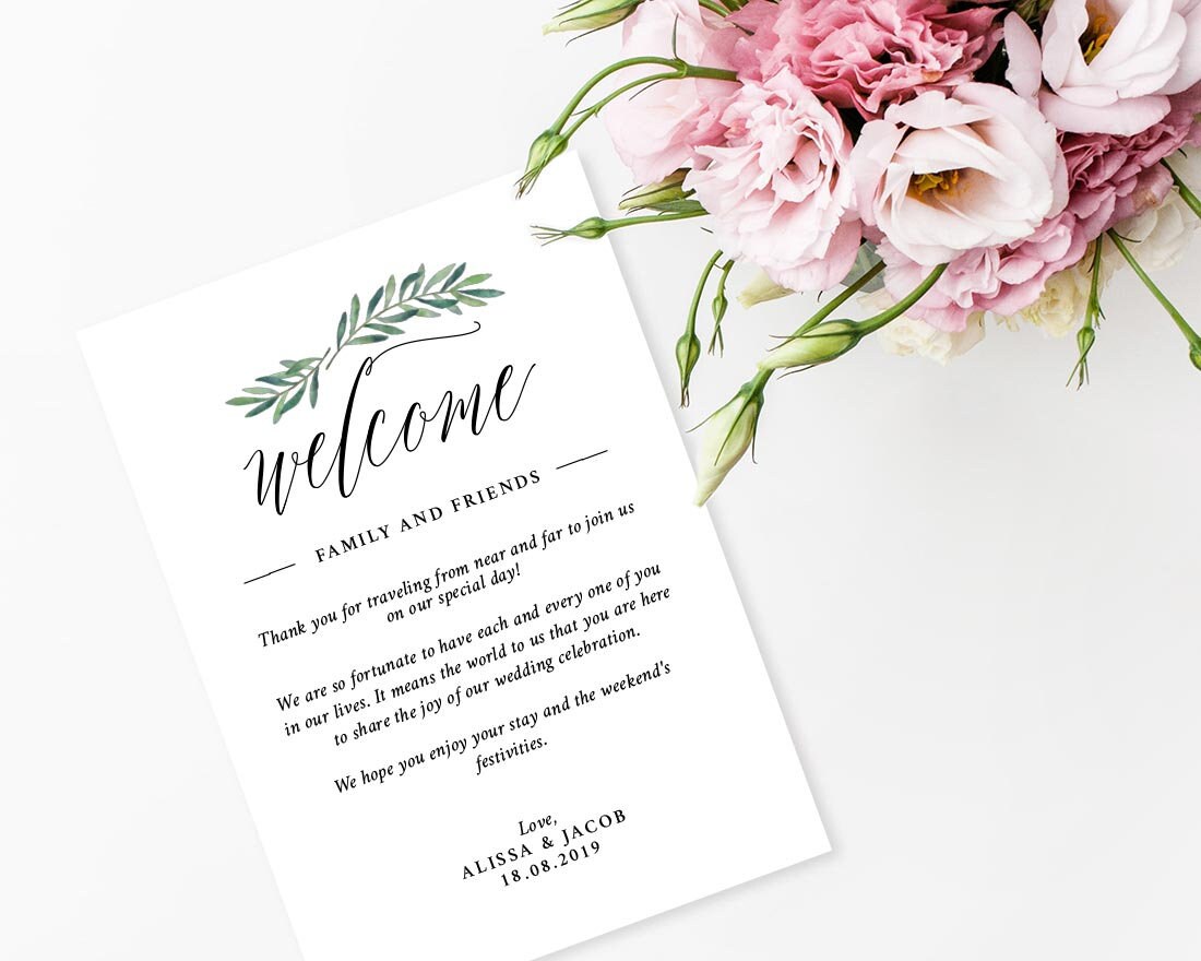 Welcome Letter Template Weekend Events Page Printable Hotel | Etsy