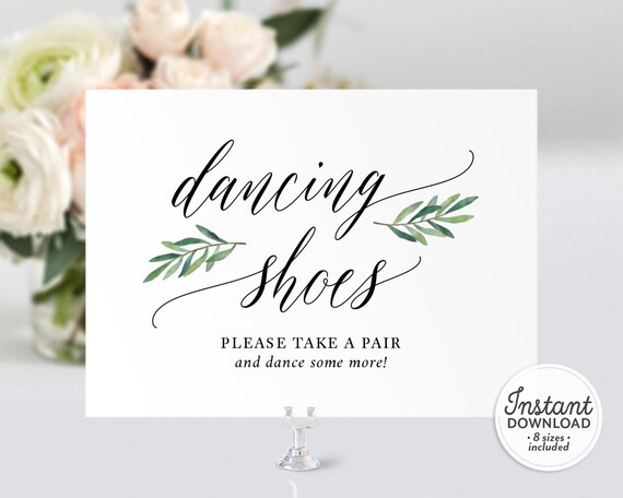 Dancing Shoes Sign Printable A Little Treat for Your Dancing | Etsy