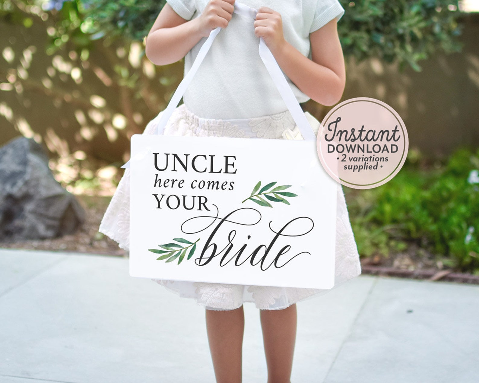 Here Comes the Bride Printable Wedding Ceremony Sign Flower - Etsy