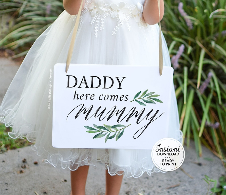 Daddy Here Comes Mummy Here Comes the Bride Printable Wedding - Etsy