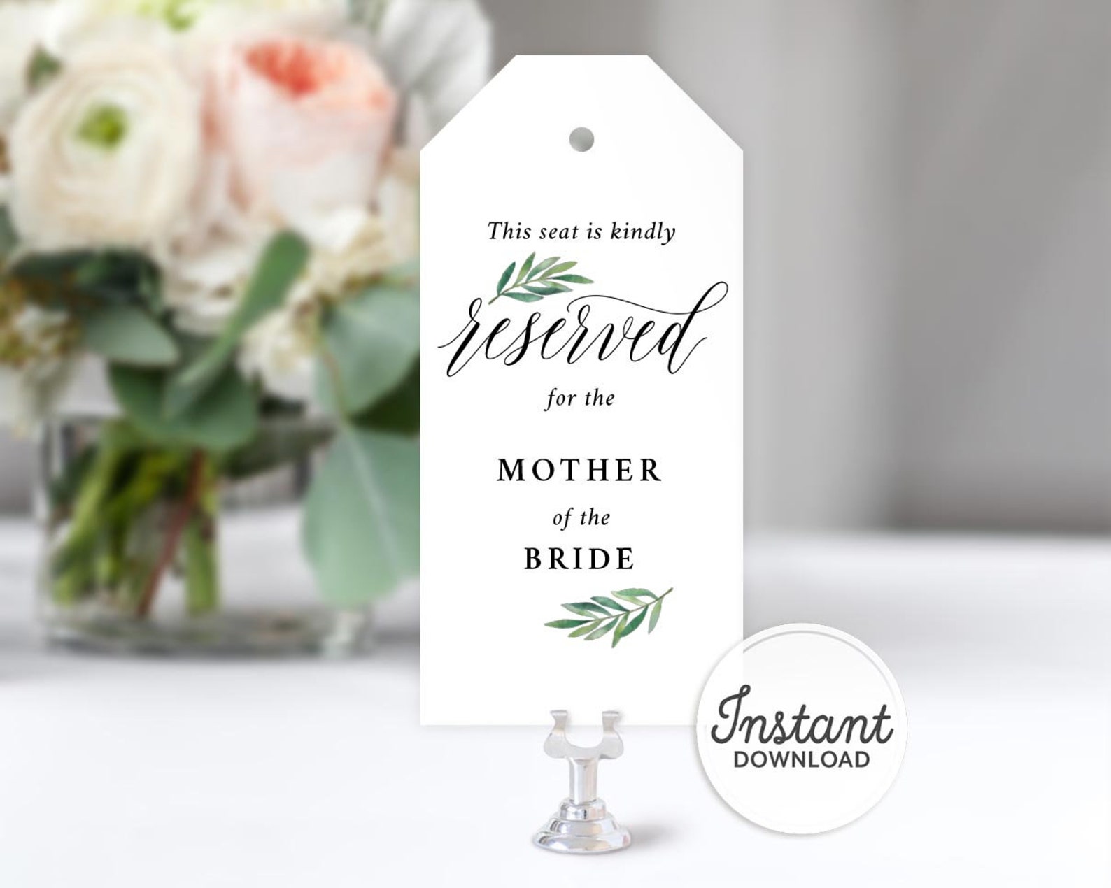 Printable Reserved Seat Tags for Wedding Ceremony Editable - Etsy