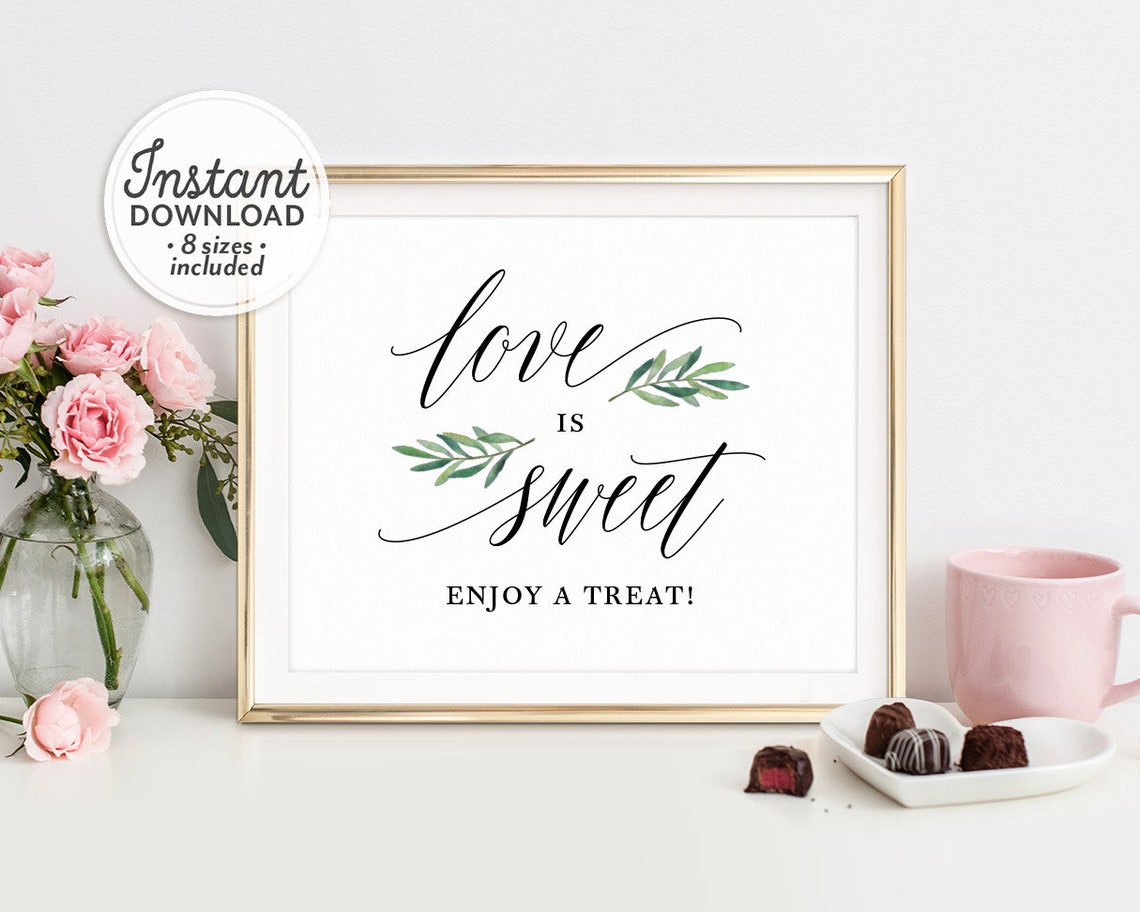 Love is Sweet Sign Wedding Template Sweet Treats Sign - Etsy