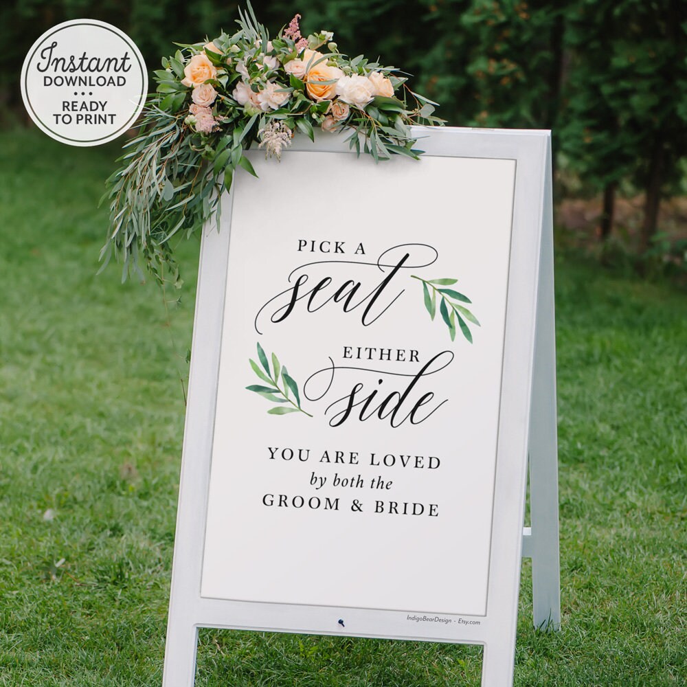 Pick A Seat Not a Side Sign Printable, Choose a Seat Either Side ...