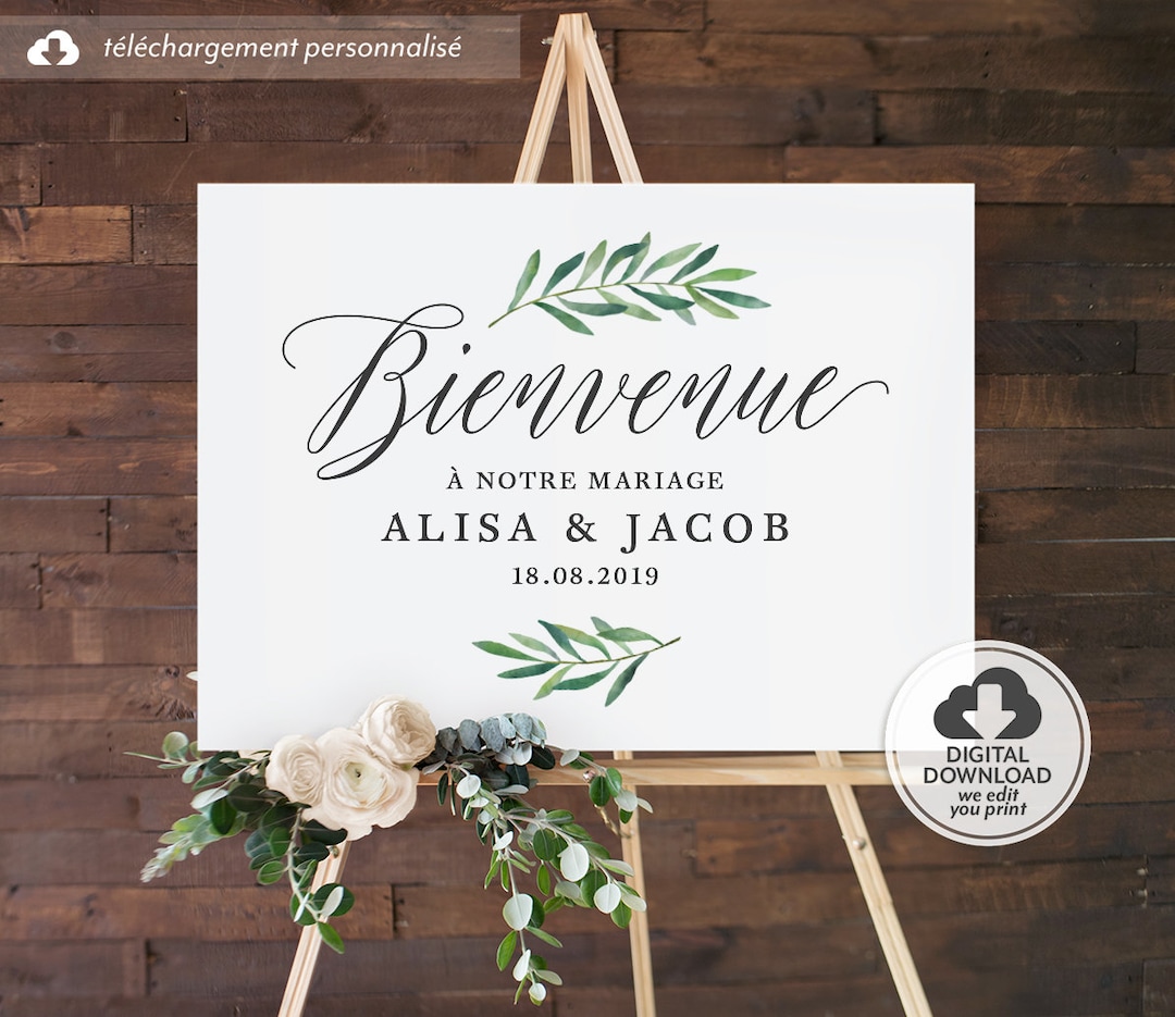 Panneau Bienvenue Pour Mariage, Bienvenue Au Mariage De, À Notre ...