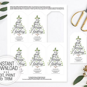 Christmas Tree Label Personalised, Christmas Gift Tags Printable, Tag ...