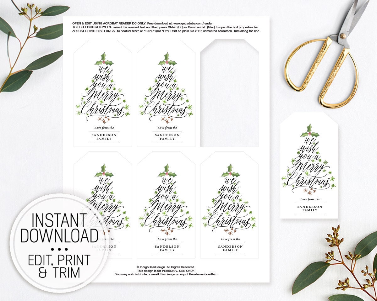 Christmas Tree Label Personalised Christmas Gift Tags - Etsy