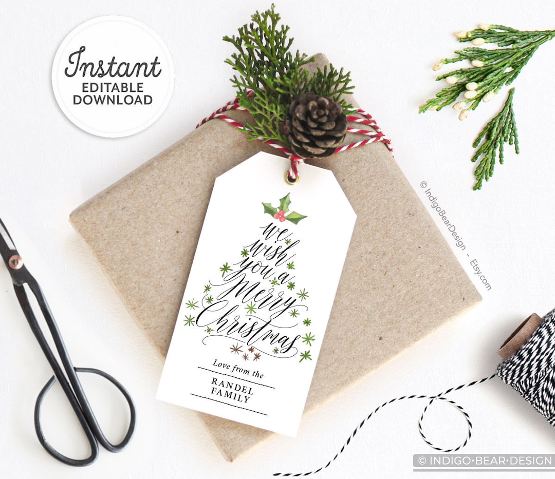 Christmas Tree Label Personalised, Christmas Gift Tags Printable, Tag ...