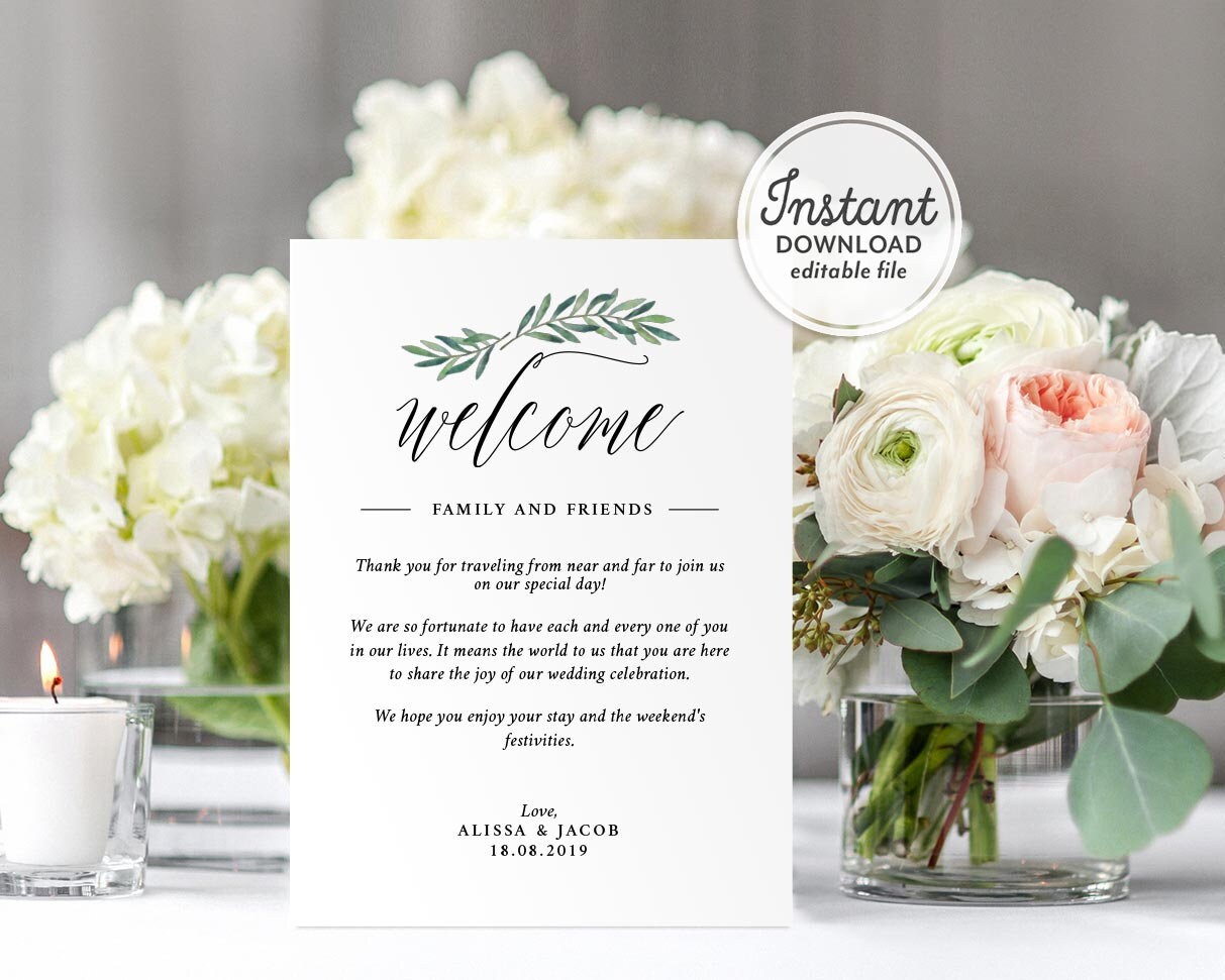 Welcome Letter Template, Weekend Events Page, Printable Hotel Welcome ...