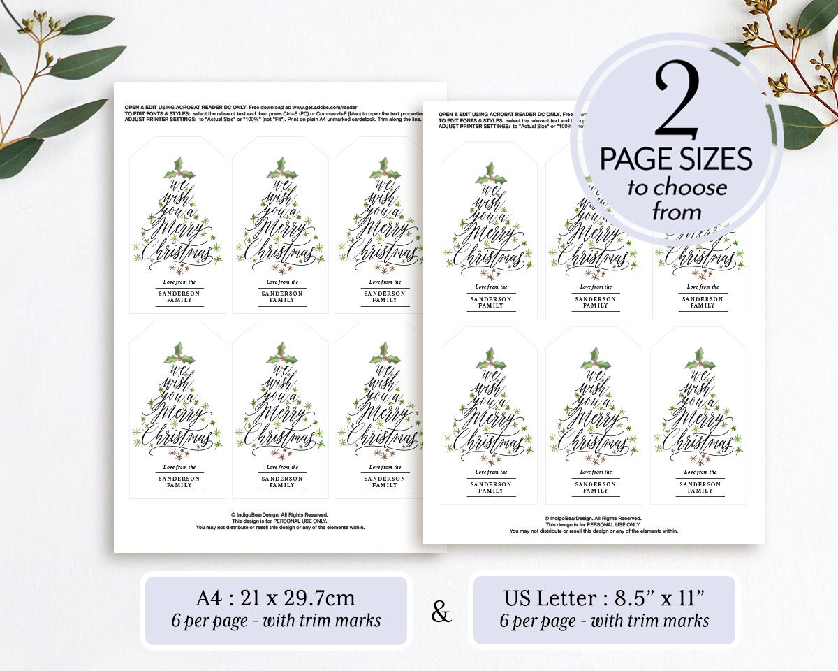 Christmas Tree Label Personalised Christmas Gift Tags - Etsy