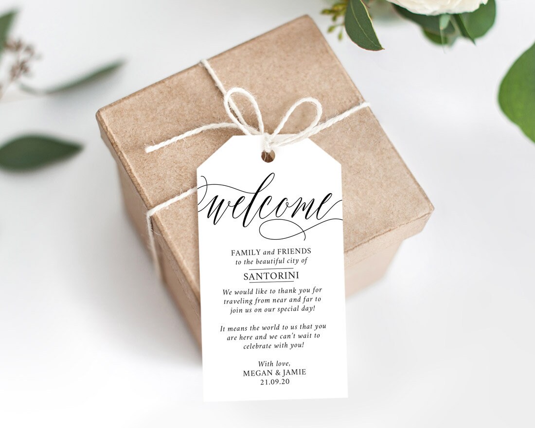 Wedding Welcome Gift Tags Printable, Editable Favor Tags Destination ...