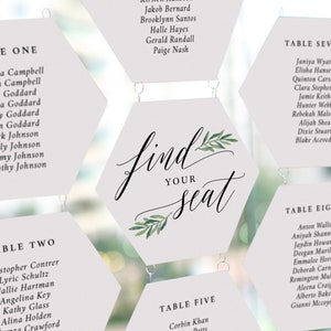 Hexagon Wedding Seating Chart Template, DIY Seating Cards Editable ...