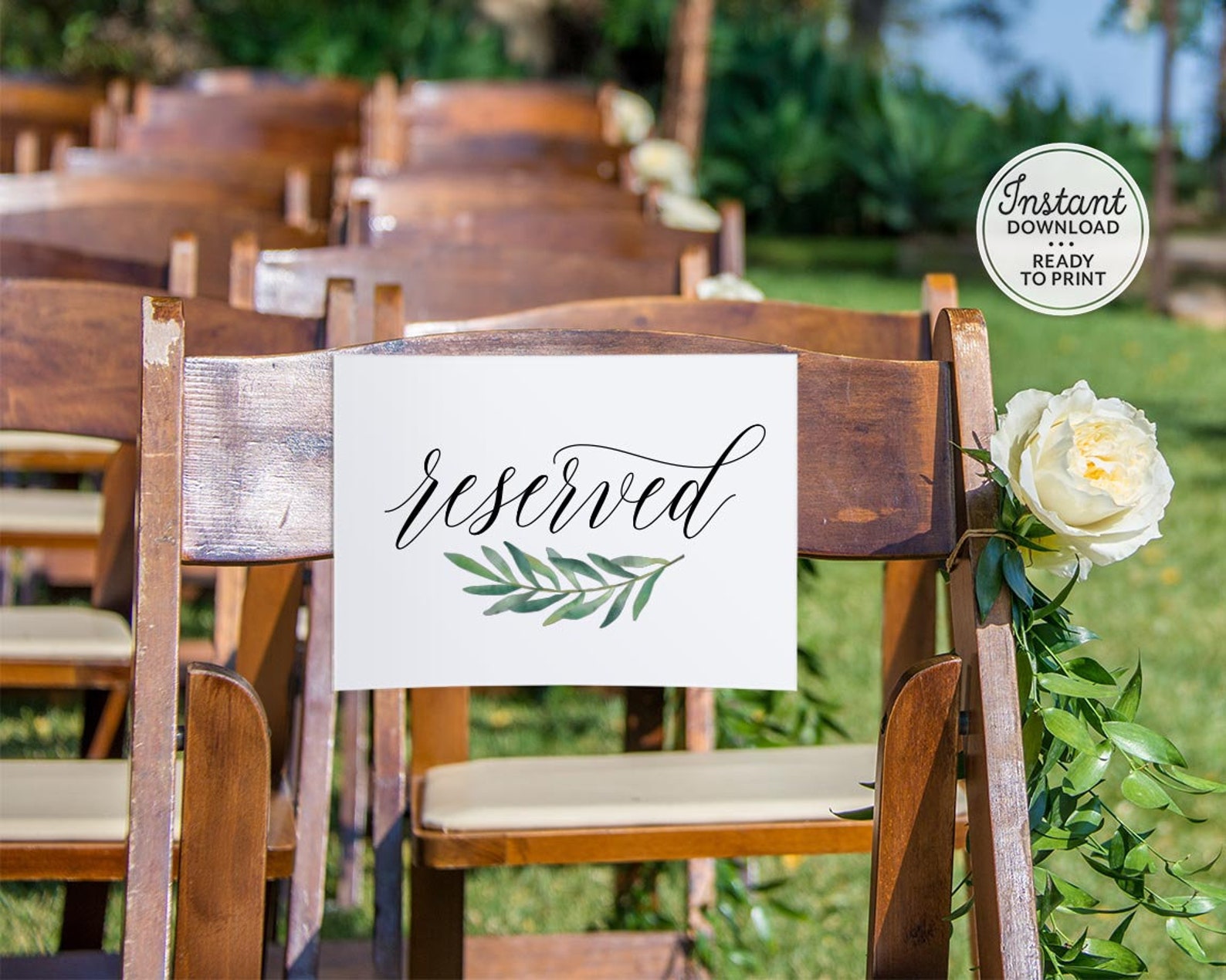 Printable Reserved Seat Sign for Wedding This Row is Reserved - Etsy Canada