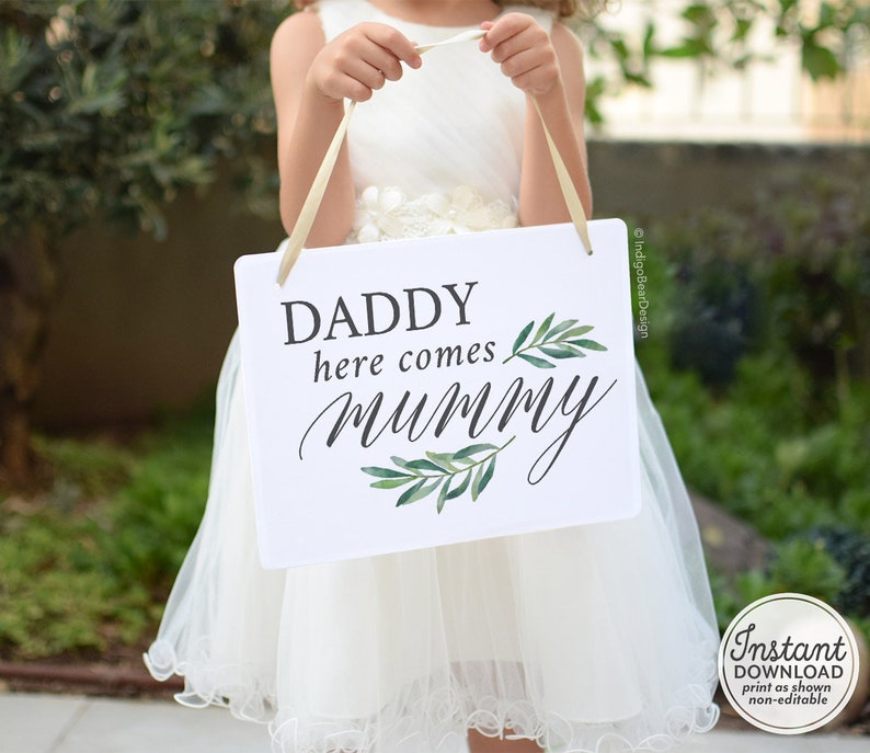 Daddy Here Comes Mummy Here Comes the Bride Printable Wedding - Etsy