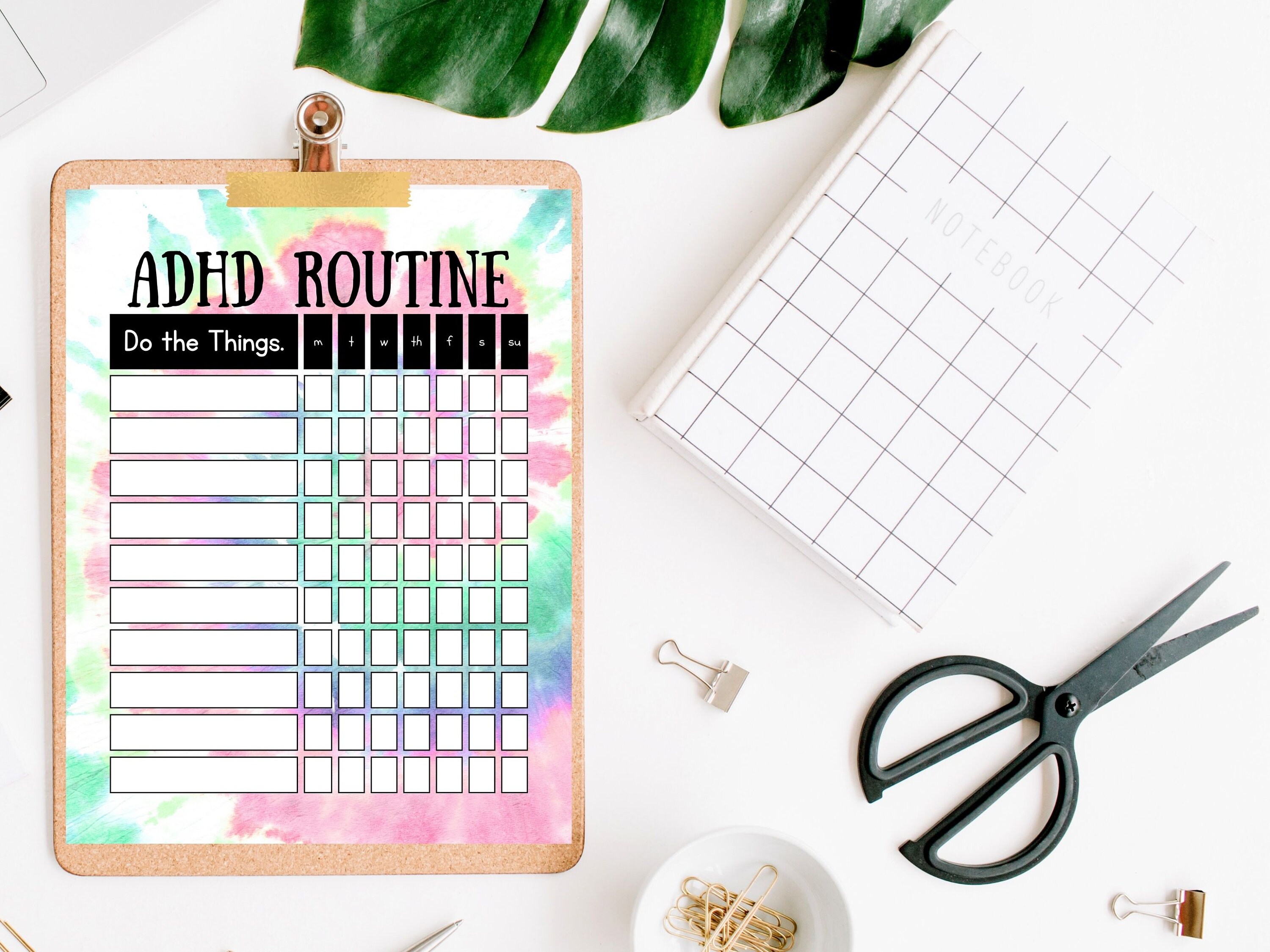 Tie Dye ADHD Routine Tracker. Colorful Rainbow. ADD OCD - Etsy
