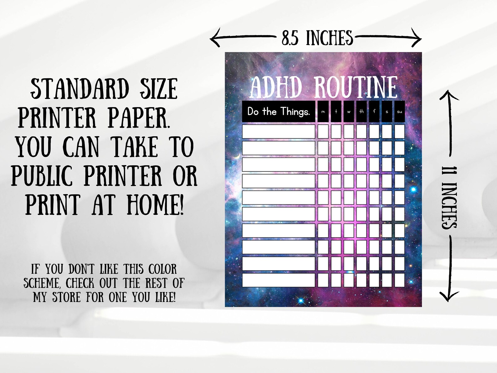ADHD Routine Tracker Chart. Galaxy Chore Chart. Responsibility Chart ...