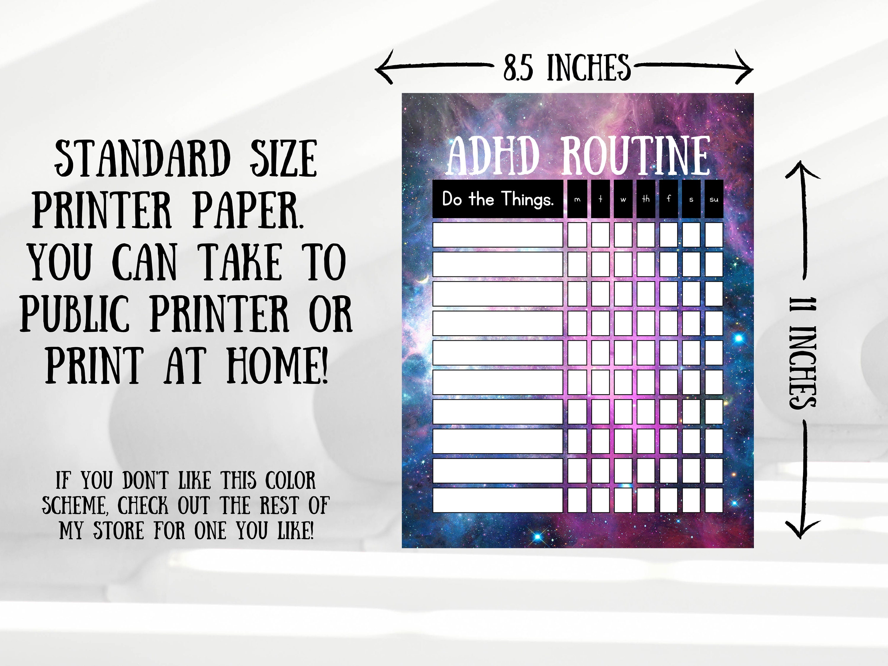 ADHD Routine Tracker Chart. Galaxy Chore Chart. Responsibility Chart ...