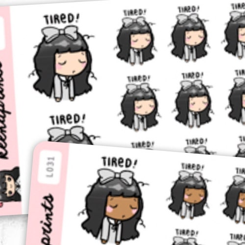 Tired Stickers Stressed Stickers Sleepy Stickers Exhausted - Etsy