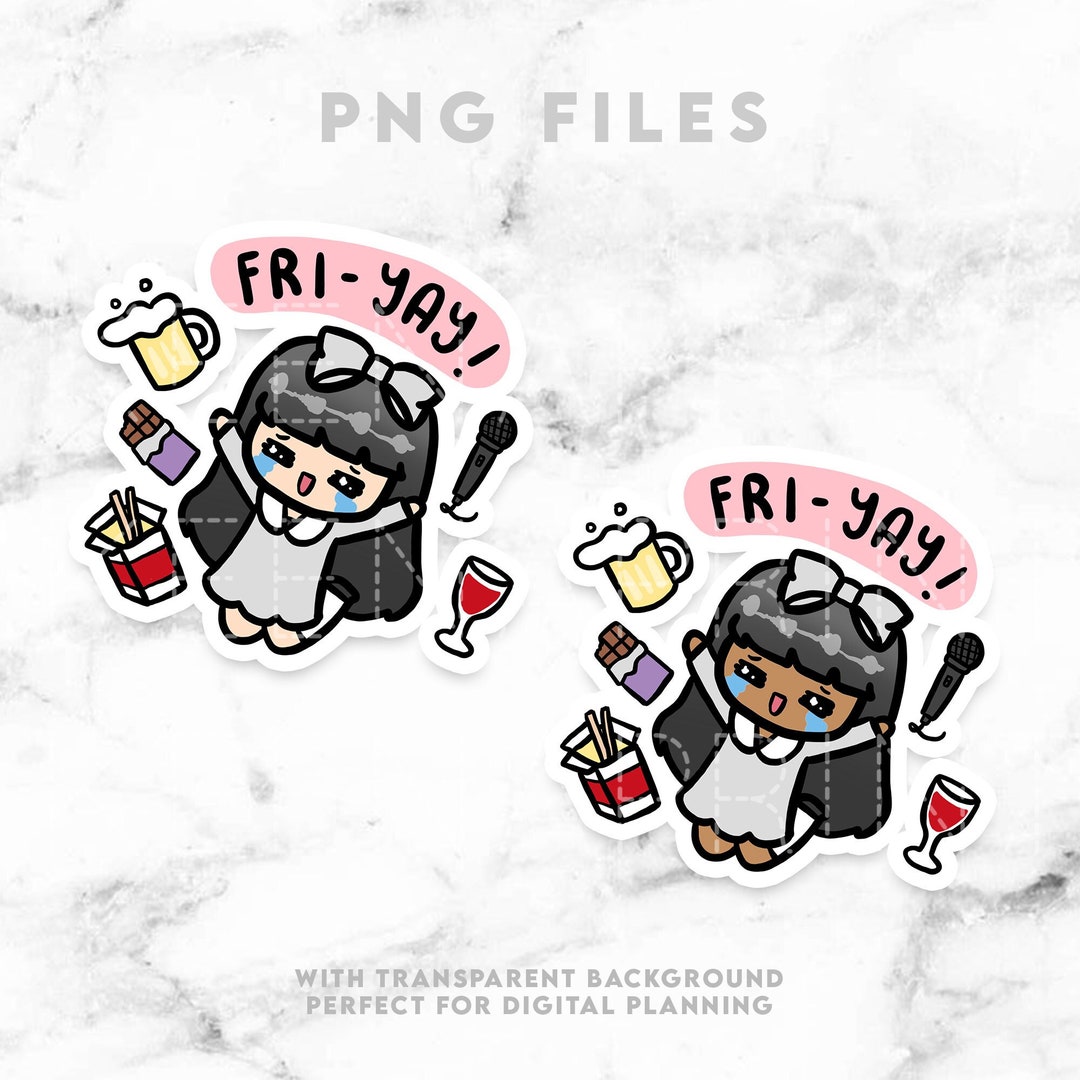 L042 L043 Digital Lola & Lily Fri-yay Sticker Digital - Etsy