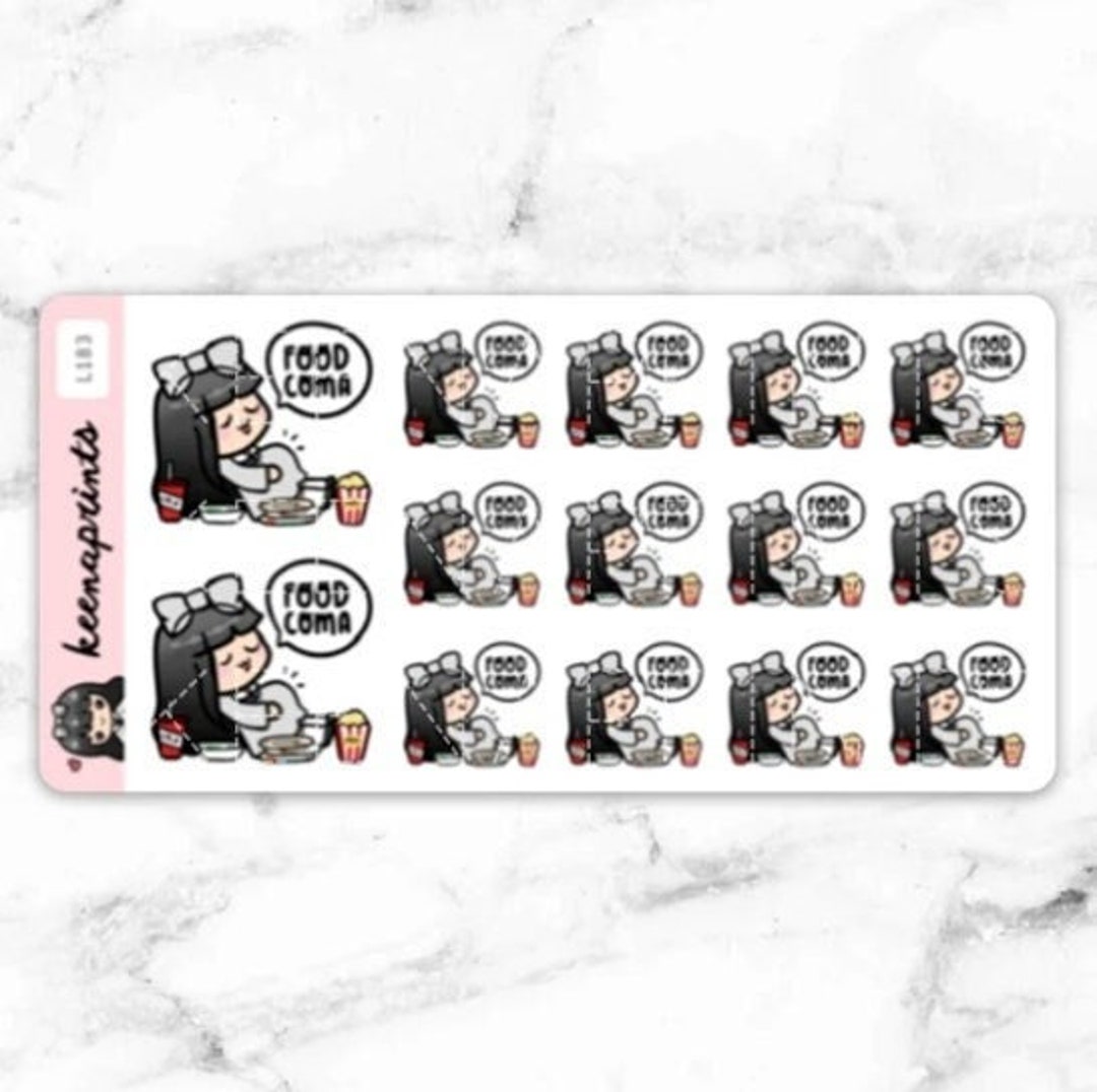 L183 Food Coma Stickers Planner Stickers, Agenda Stickers, Calendar ...