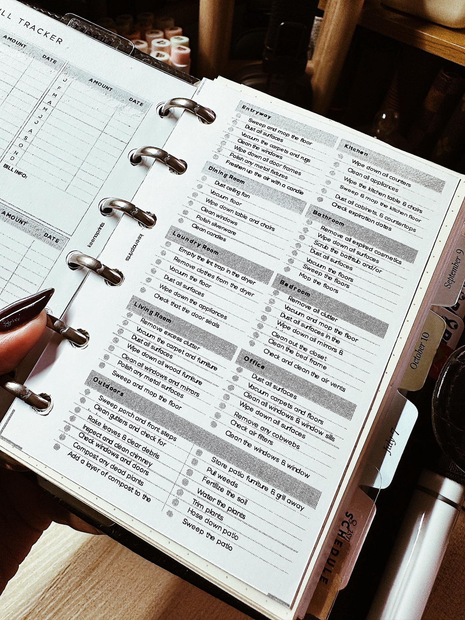 PP089 | Cleaning Checklist Planner Printable – Pocket Rings Insert ...