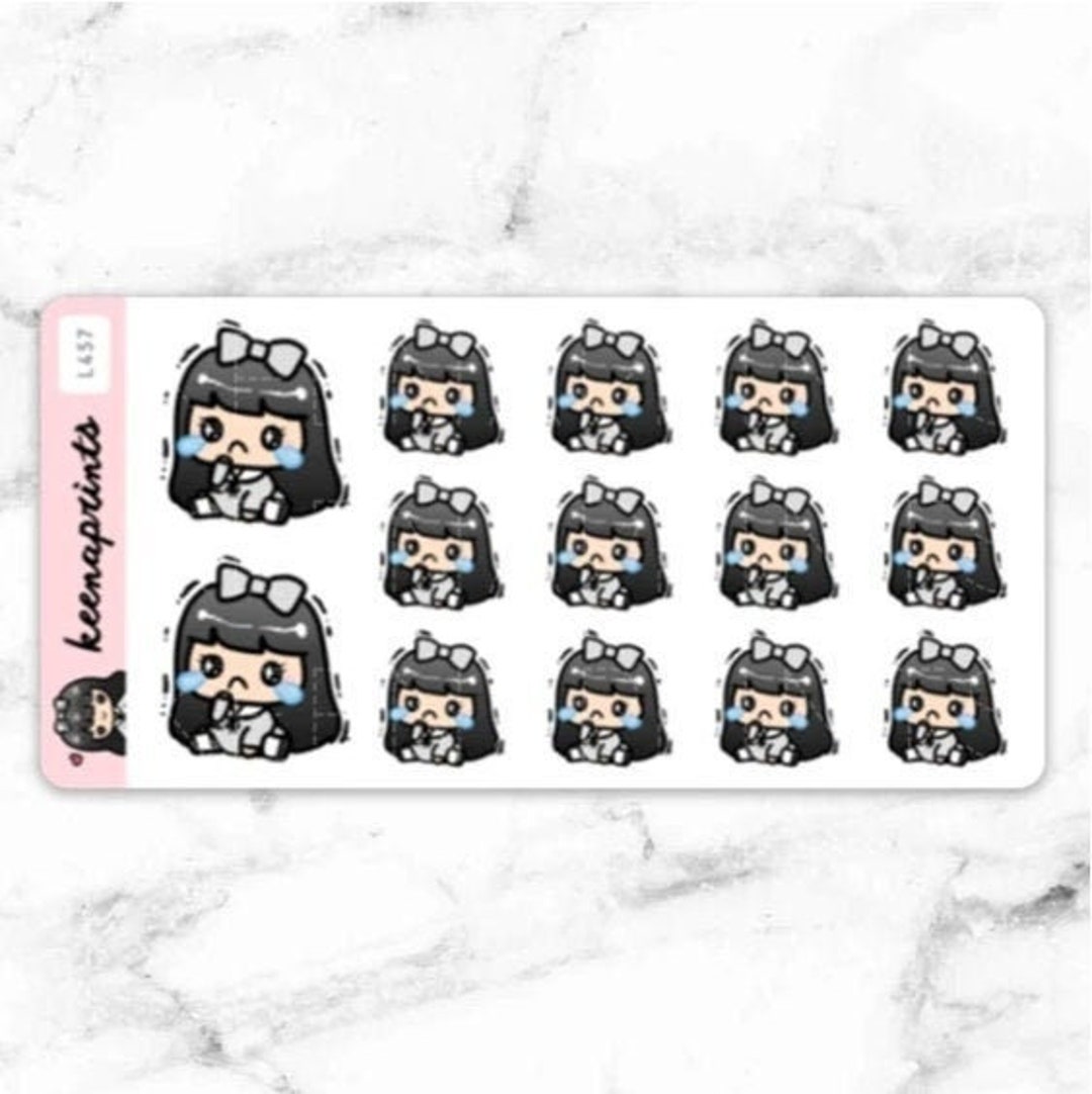 L457 Sad Stickers, Girl Stickers, Emotion Stickers, Planner Stickers ...