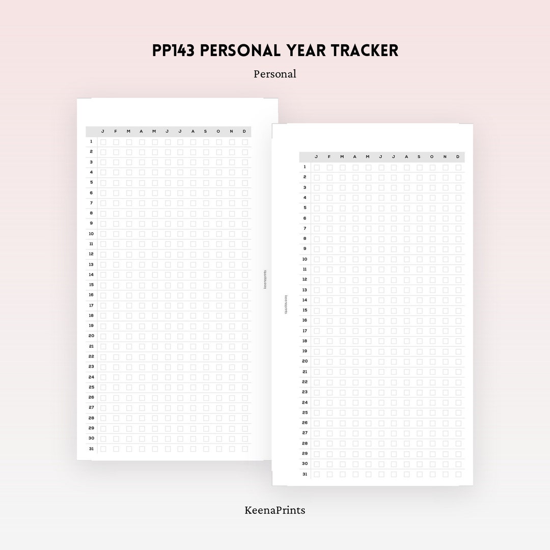 PP143 | Year Tracker Personal Rings Printable Planner - Etsy