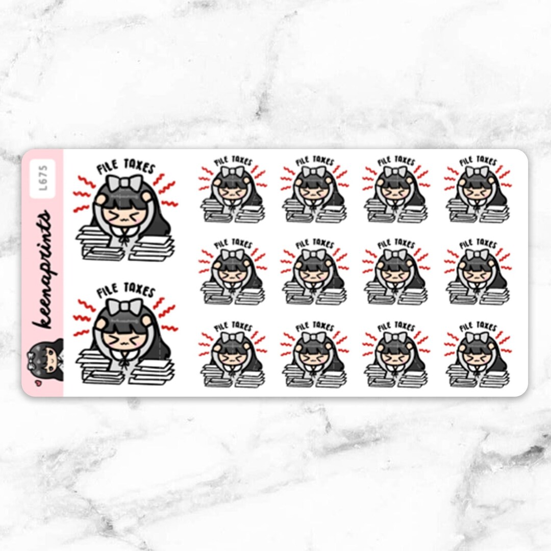 L675 File Taxes Stickers LOLA Finance Planner Stickers, Bullet Journal ...