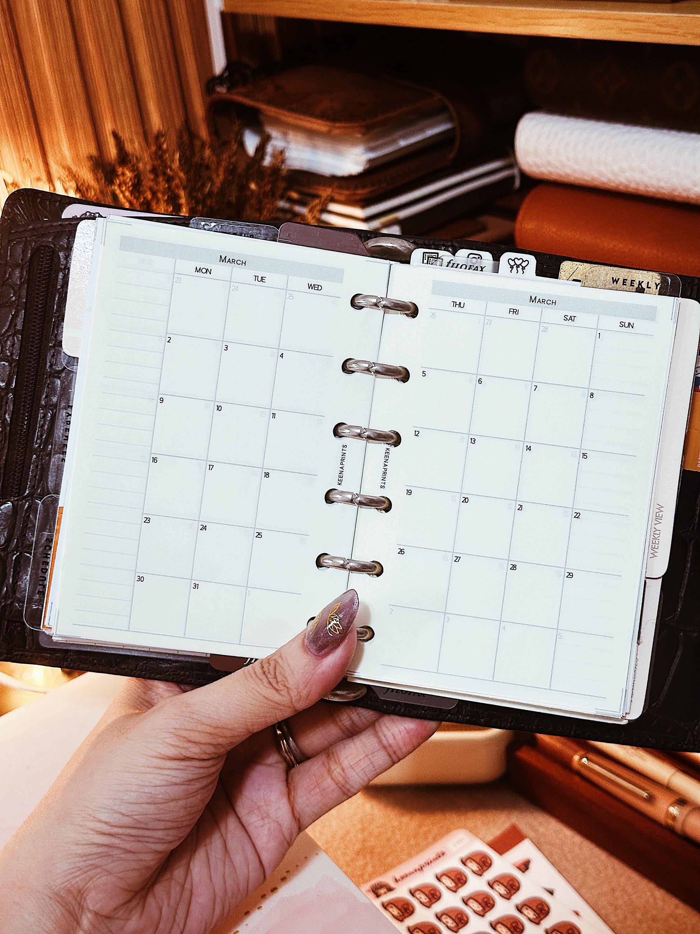 PP174 | 2026 Dated Monthly Calendar Month on 2 Pages for Pocket Rings ...