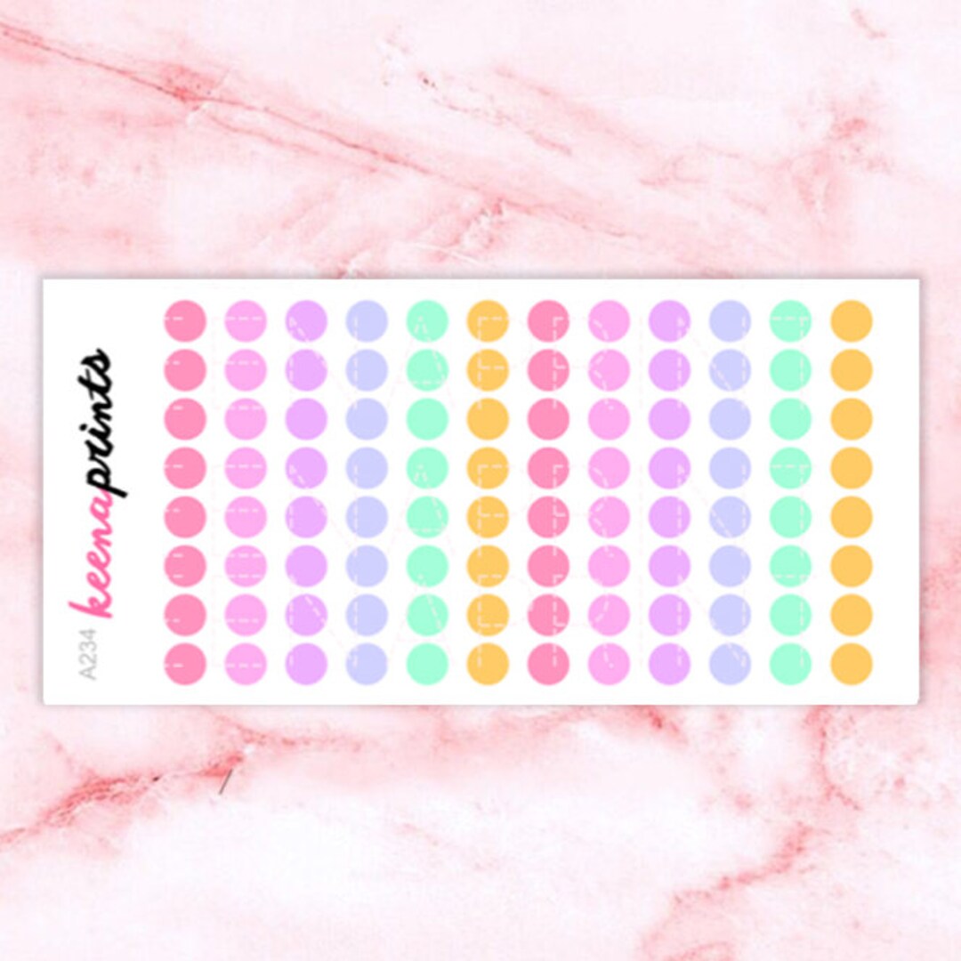 A234 Pastel Dots Stickers, Circle Stickers, To-do Stickers, Checklist ...