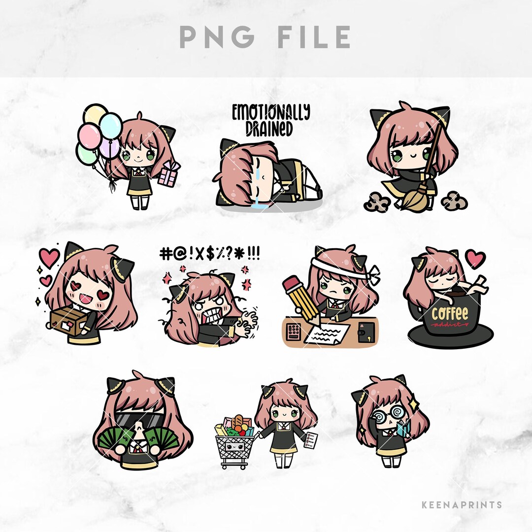 Bundle 1 | Digital Anya Fㅇrger Inspired Stickers - Spy×family Digital ...