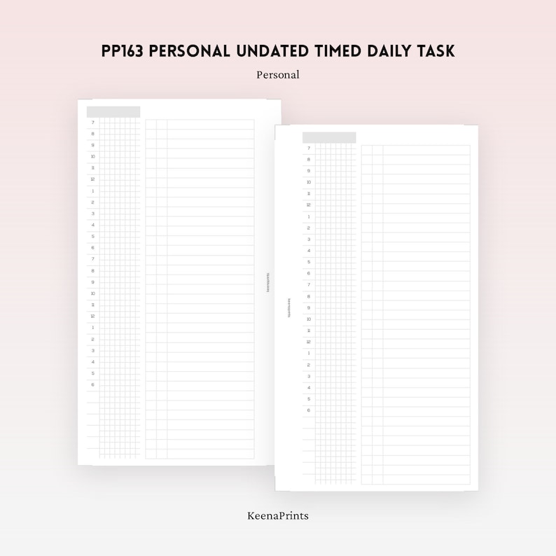 PP163 | Timed Daily and Undated Task Schedule for Personal Rings ...