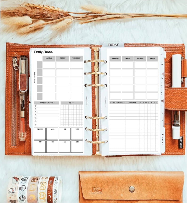 Family Planner, Scheduler for Personal Rings Printable Planner ...