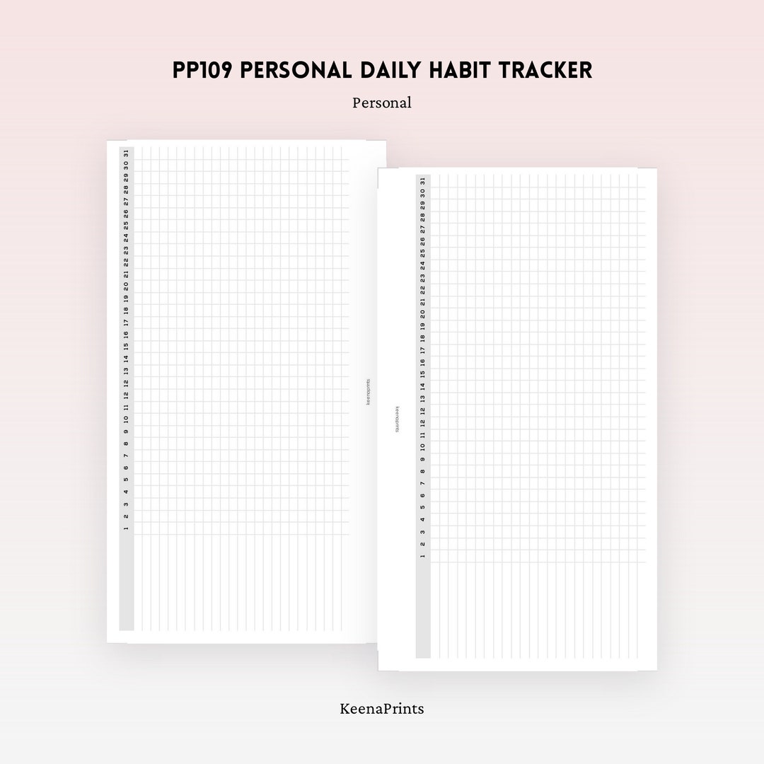 PP109 | Daily Habit Tracker for Personal Rings Printable Planner - Etsy