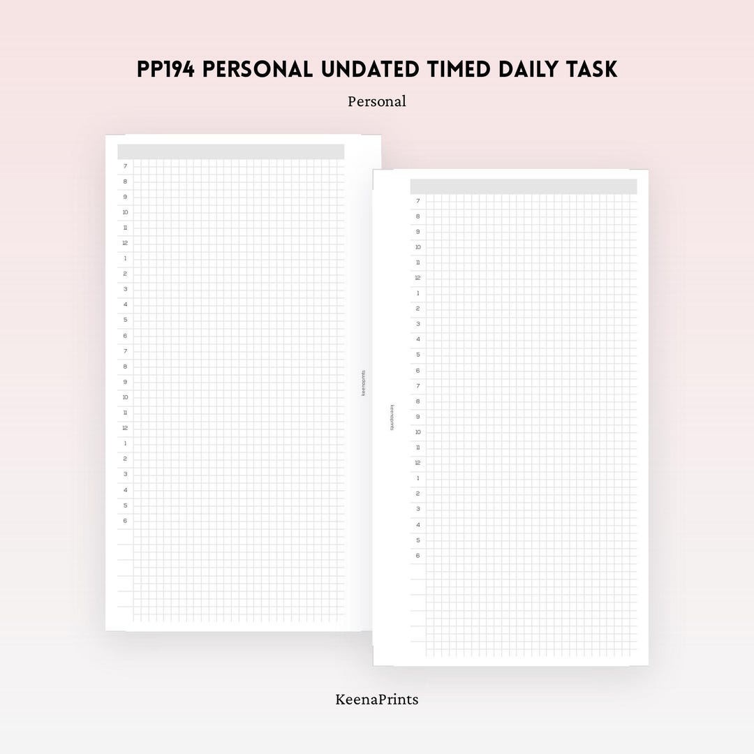 PP194 | Timed Daily and Undated Task Schedule for Personal Rings ...