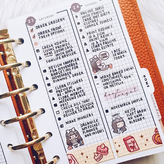 Pocket PP005 Week on 4 Pages Weekly Planner Printable - Etsy