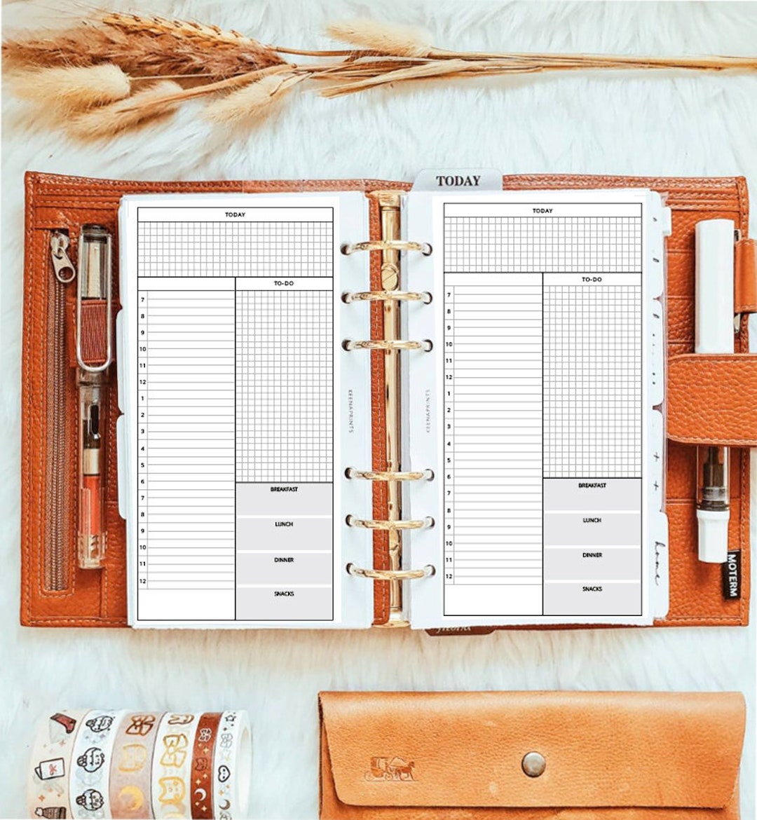 PP023 | Daily Timed and Undated Schedule for Personal Rings Printable ...