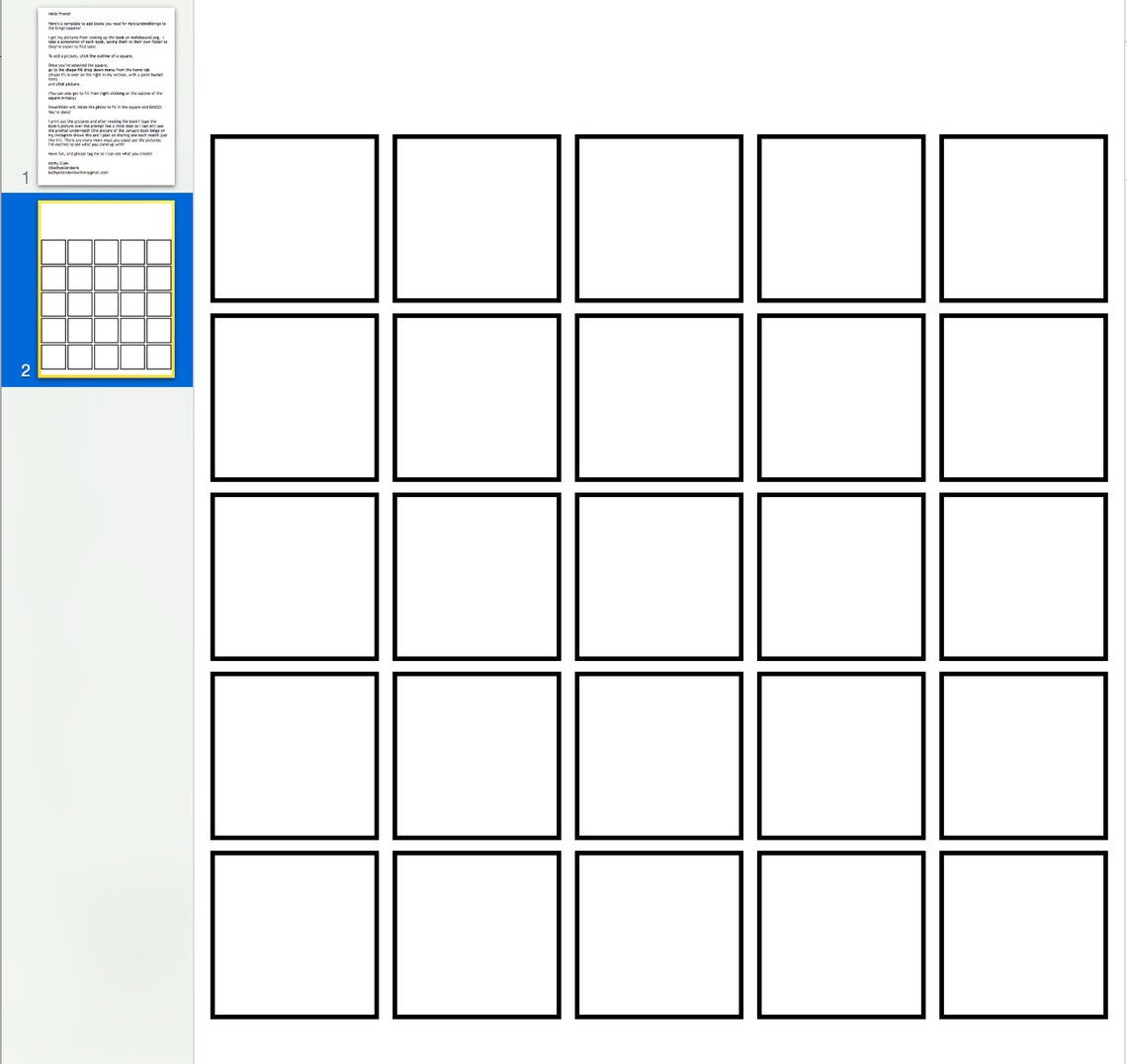 Picture Book Bingo/book Bingo Tool for Creating Perfect Printable Book ...