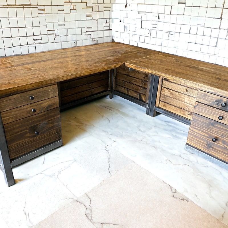 L Shaped Desk Wood - Etsy
