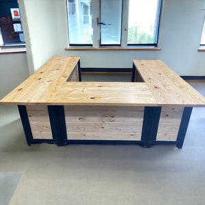 Industrial Wood Surround Desk - Etsy