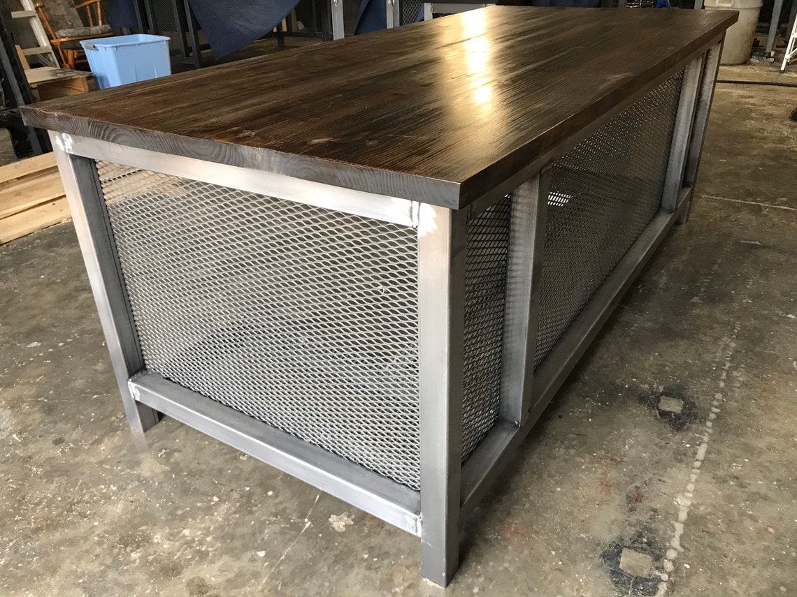 Industrial Steel Office Desk-heavy Metal Desk free Shipping - Etsy