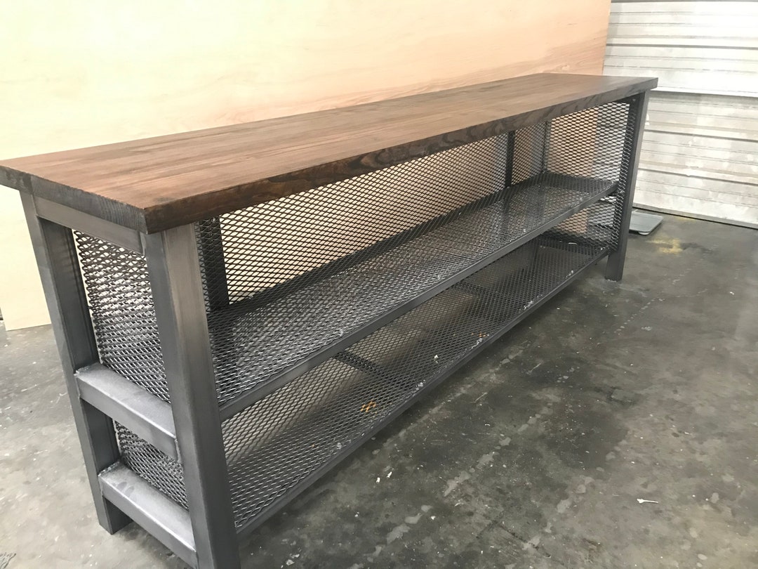 Steel Industrial Style Console Shelving Unit - Etsy