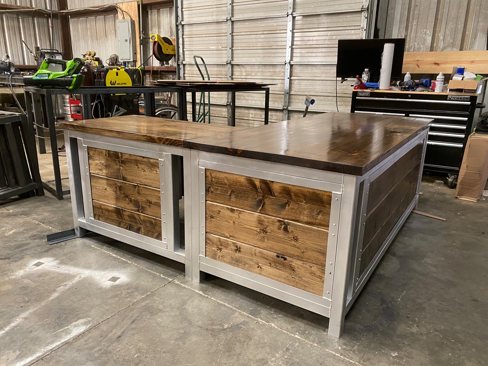 Heavy Metal Wood Surround Desk - Etsy