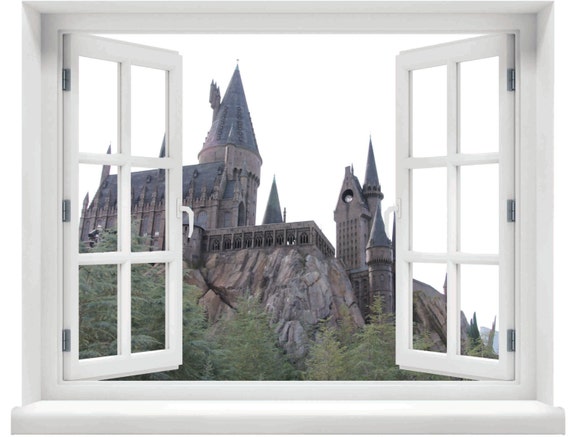 Window with a View Harry Potter Hogwarts Castle Daytime Wall | Etsy