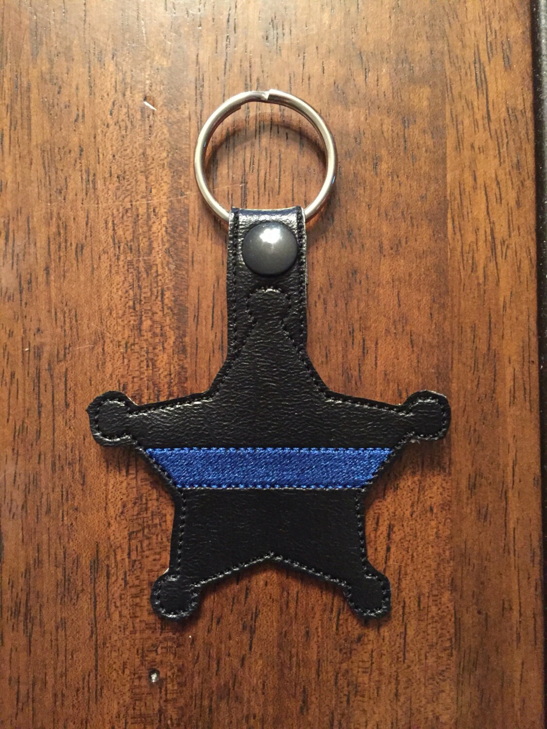 Texas/police/sheriff Thin Blue Line Keychain - Etsy