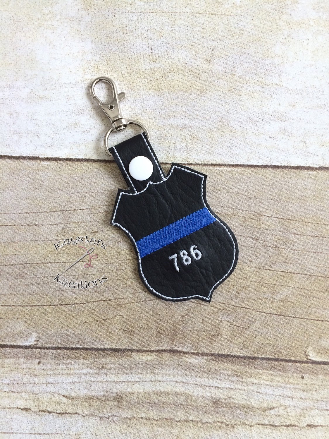 Personalized police badge keychain | Etsy