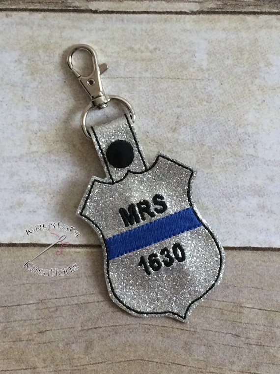 Personalized Police Badge Keychain - Etsy